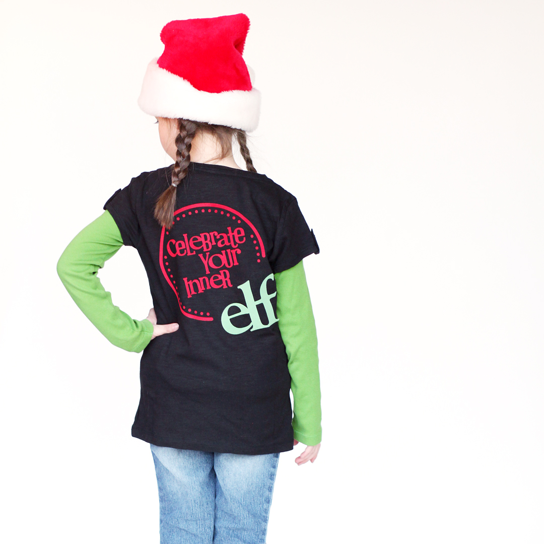 Elf Shirt - Flocked Vinyl - Sugar Bee Crafts