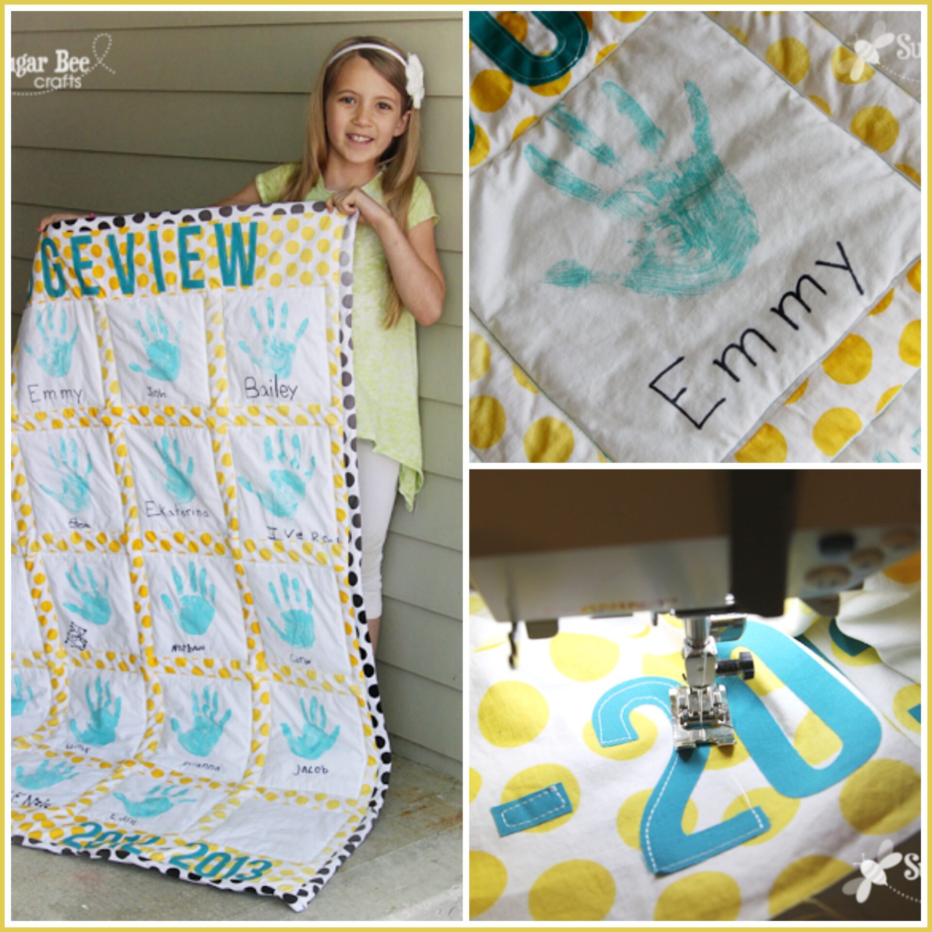 Handprint Quilt Teacher Gift - Sugar Bee Crafts