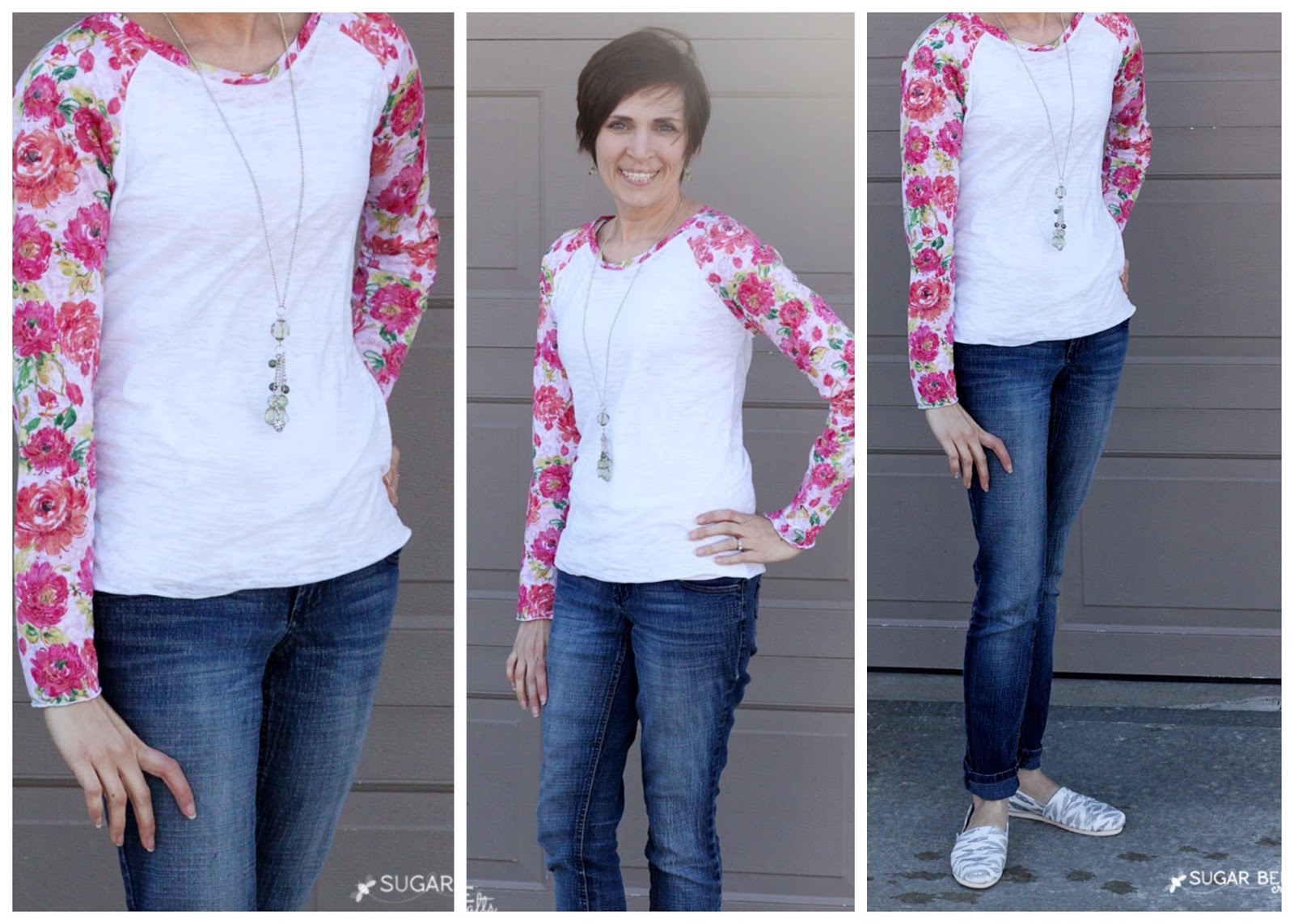 WIWW - Floral Raglan Tee - Sugar Bee Crafts