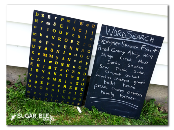 Chalk Foam Board Word Search - Sugar Bee Crafts