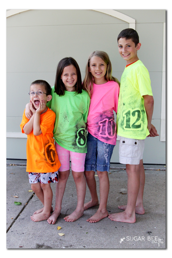 Neon Number Tee - Sugar Bee Crafts