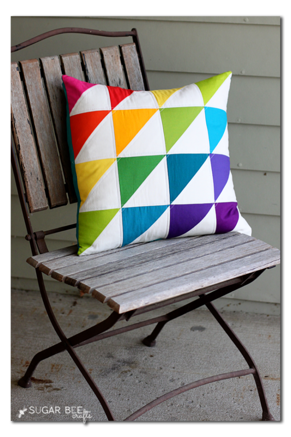 Rainbow Triangle Pillow - Sugar Bee Crafts