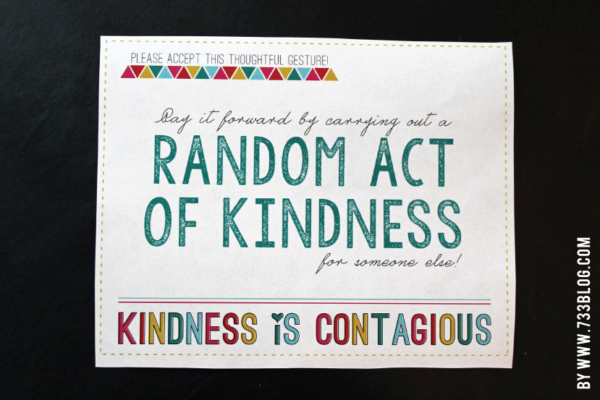 Random Acts of Kindness Free Printable (Template Card)