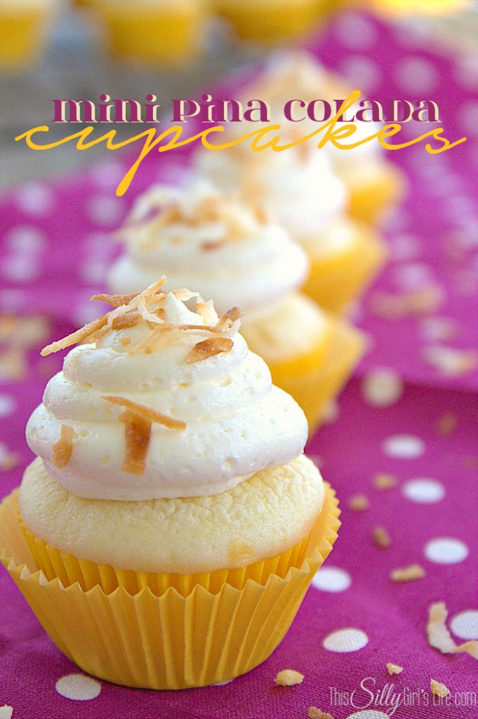 Mini Pina Colada Cupcakes - Sugar Bee Crafts
