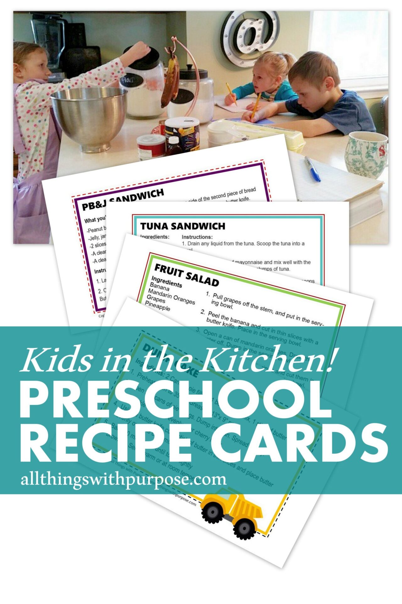 Free Preschool Recipe Cards