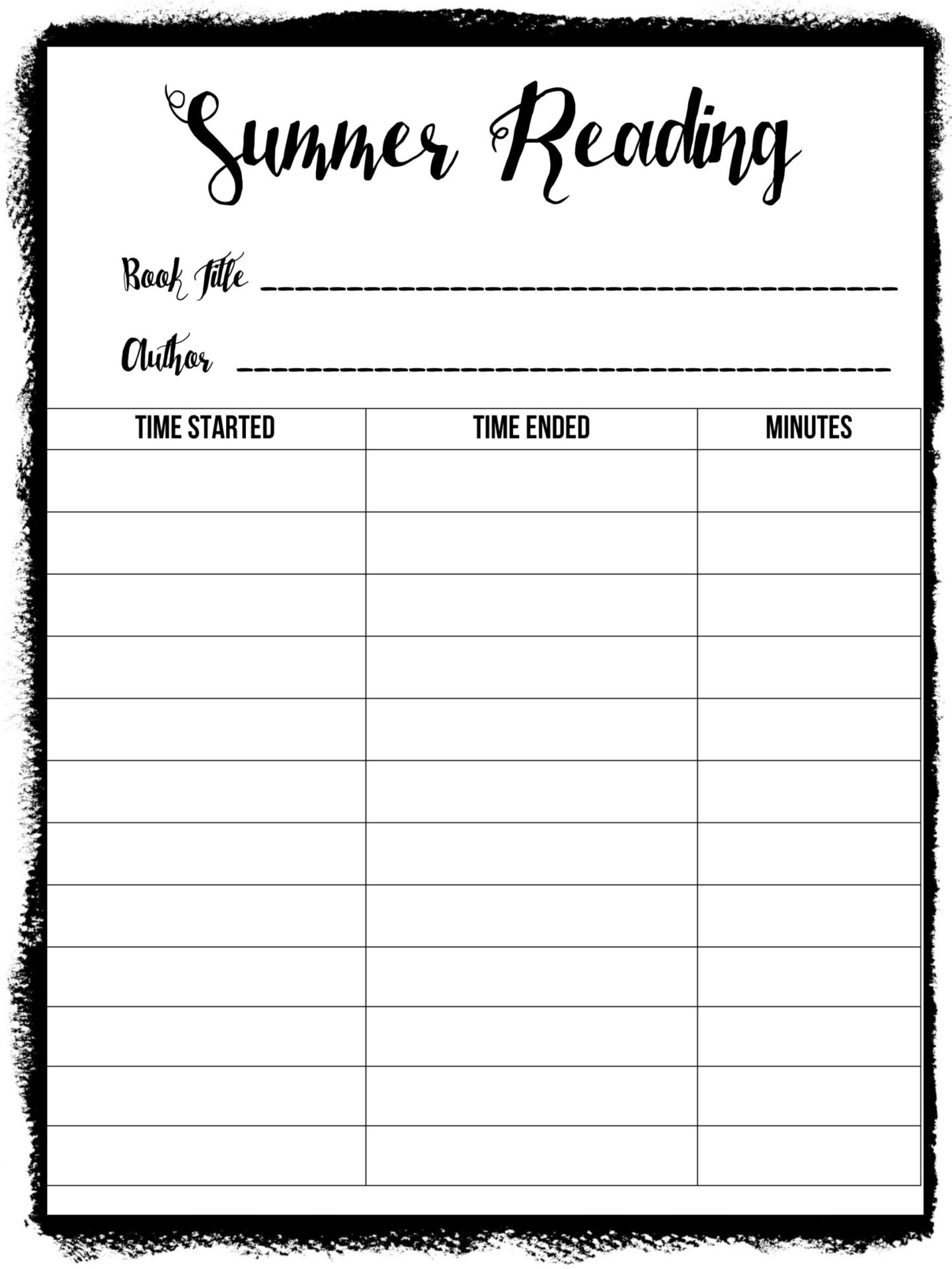 Summer Reading Chart Bookmark - free printable! - Sugar Bee Crafts