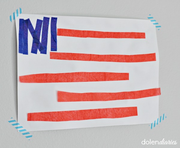 Tissue Paper American Flag Kids Craft, Red White Blue Series via Dolen ...