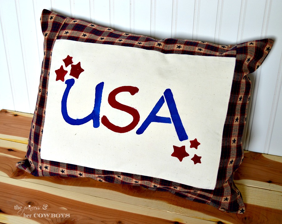 USA Pillow, Red White Blue Series via The Princess & Her Cowboys ...