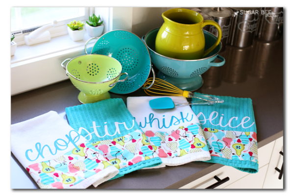 Custom Kitchen Towels (and giveaway!) - Sugar Bee Crafts