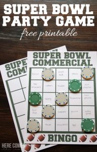 Super Bowl Party Game: Commercial Bingo - Sugar Bee Crafts