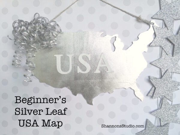 Silver Leafed USA Map - Sugar Bee Crafts