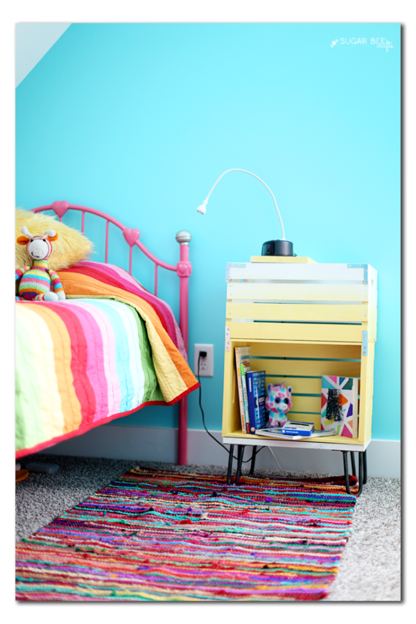 DIY Crate Nightstand - Sugar Bee Crafts