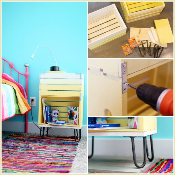 DIY Crate Nightstand - Sugar Bee Crafts