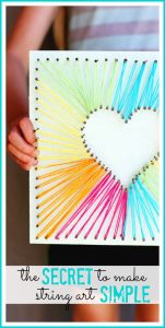 String Art Heart Kids Craft - Sugar Bee Crafts