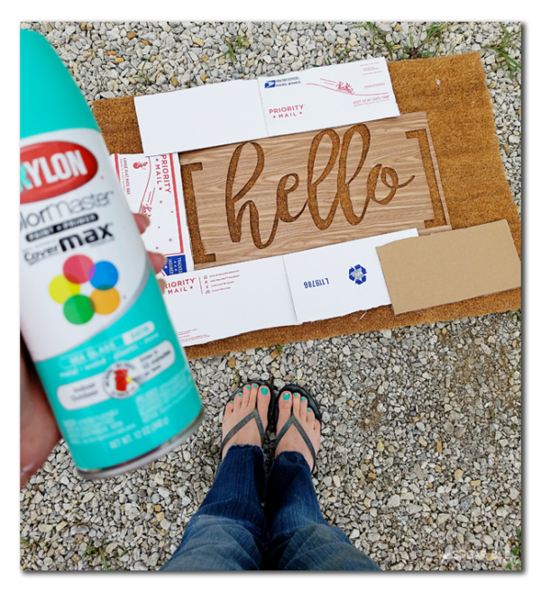 DIY Hello Door Mat - Sugar Bee Crafts