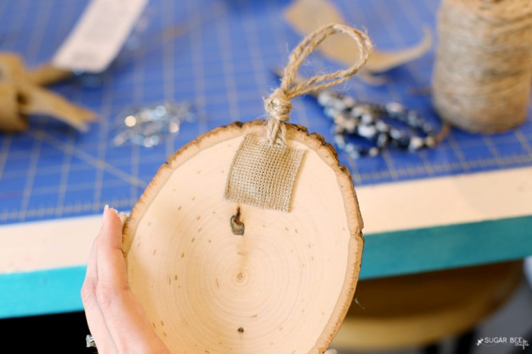 Wood Slice String Art Ornament - Sugar Bee Crafts