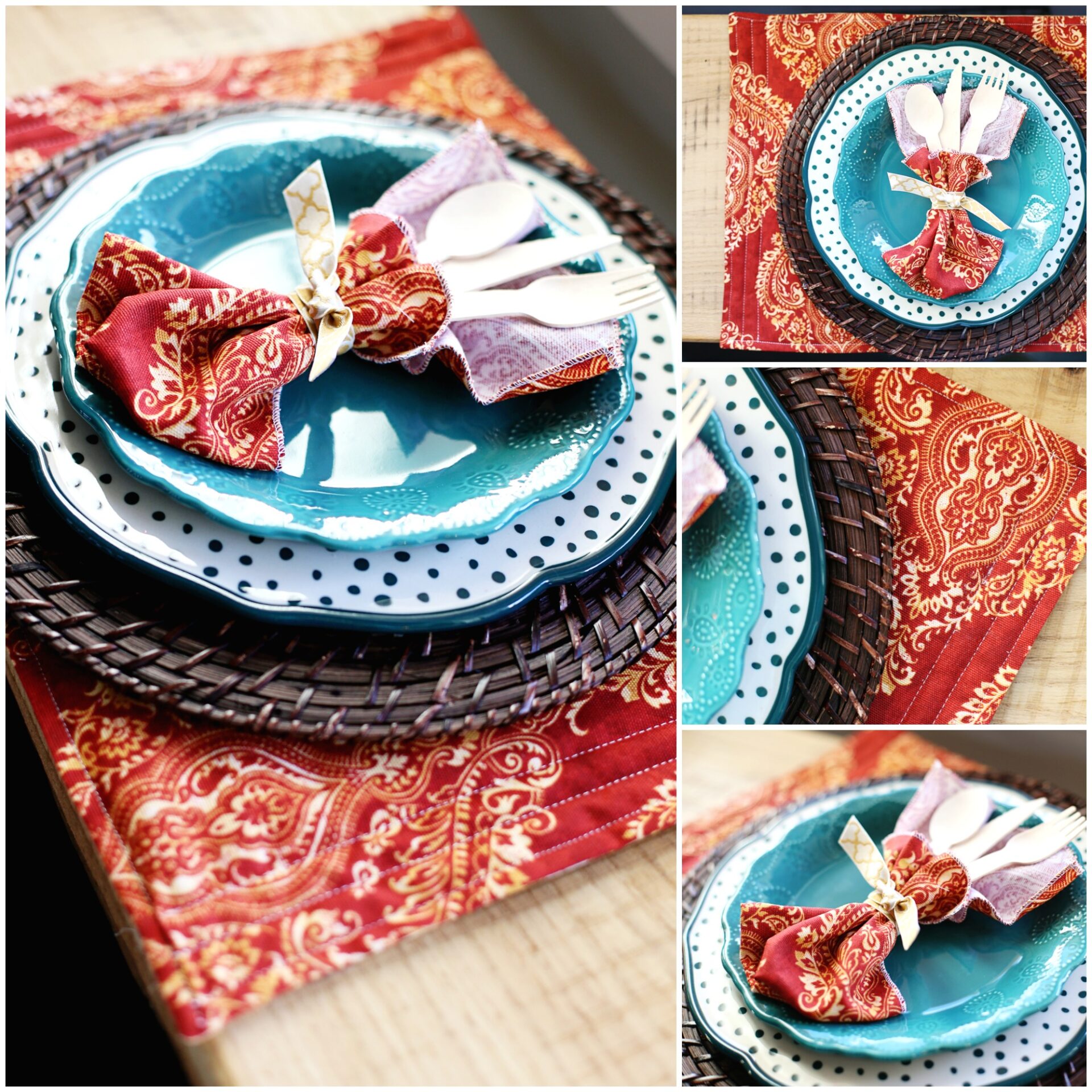 Reversible Placemats, simple sewing project - Sugar Bee Crafts