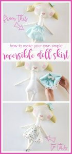 Simple Reversible Doll Skirt - Sugar Bee Crafts