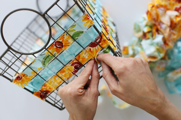 DIY Fabric Woven Wire Basket - Sugar Bee Crafts