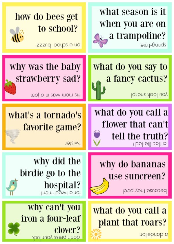 Lunch Box Jokes for Spring, FREE PRINTABLE - Sugar Bee Crafts