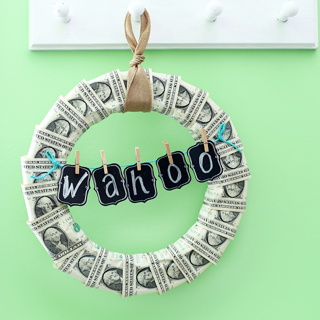 Money Wreath - Graduation Gift Idea - Sugar Bee Crafts