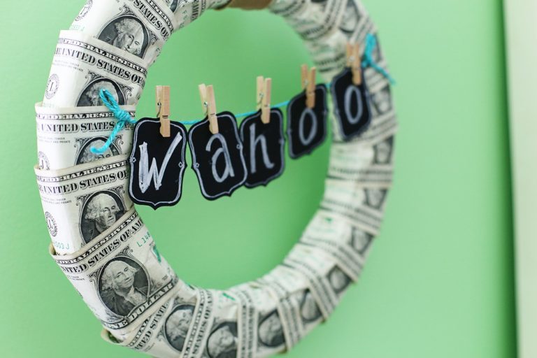 Money Wreath - Graduation Gift Idea - Sugar Bee Crafts