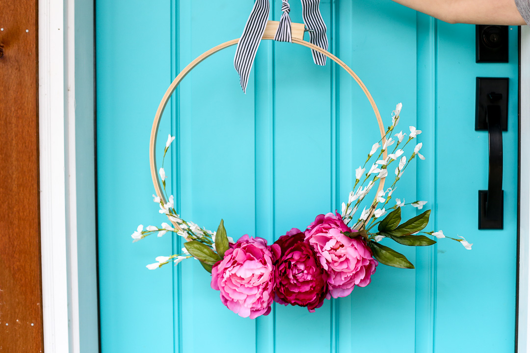 Floral Embroidery Hoop Wreath - Sugar Bee Crafts