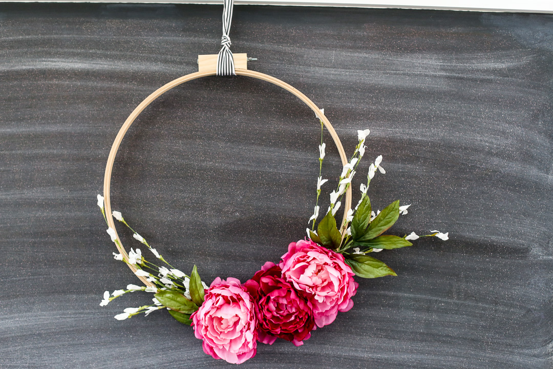 Floral Embroidery Hoop Wreath - Sugar Bee Crafts