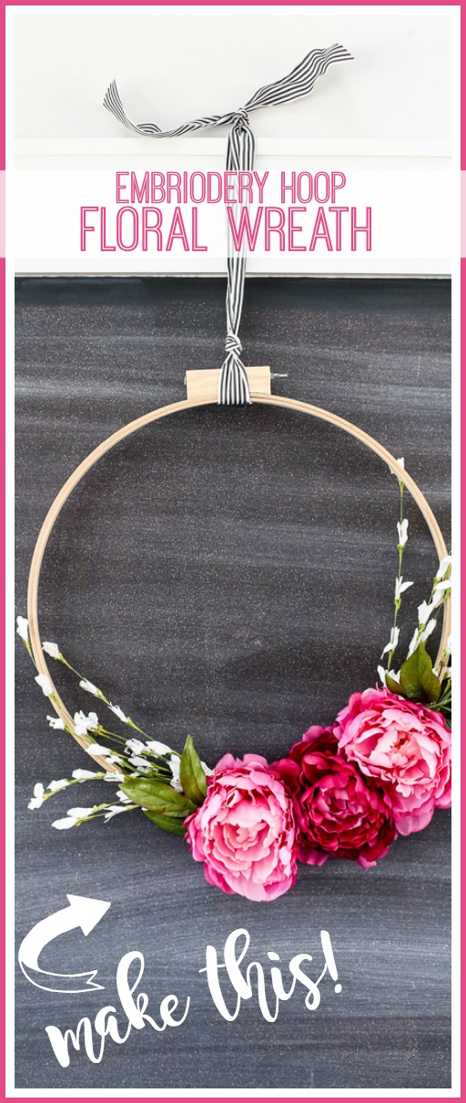 Floral Embroidery Hoop Wreath - Sugar Bee Crafts