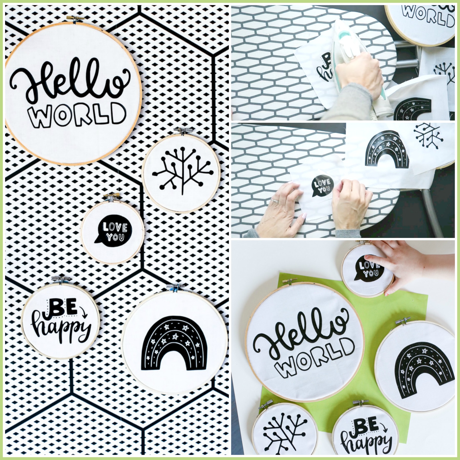 Vinyl Embroidery Hoop Decor - Sugar Bee Crafts