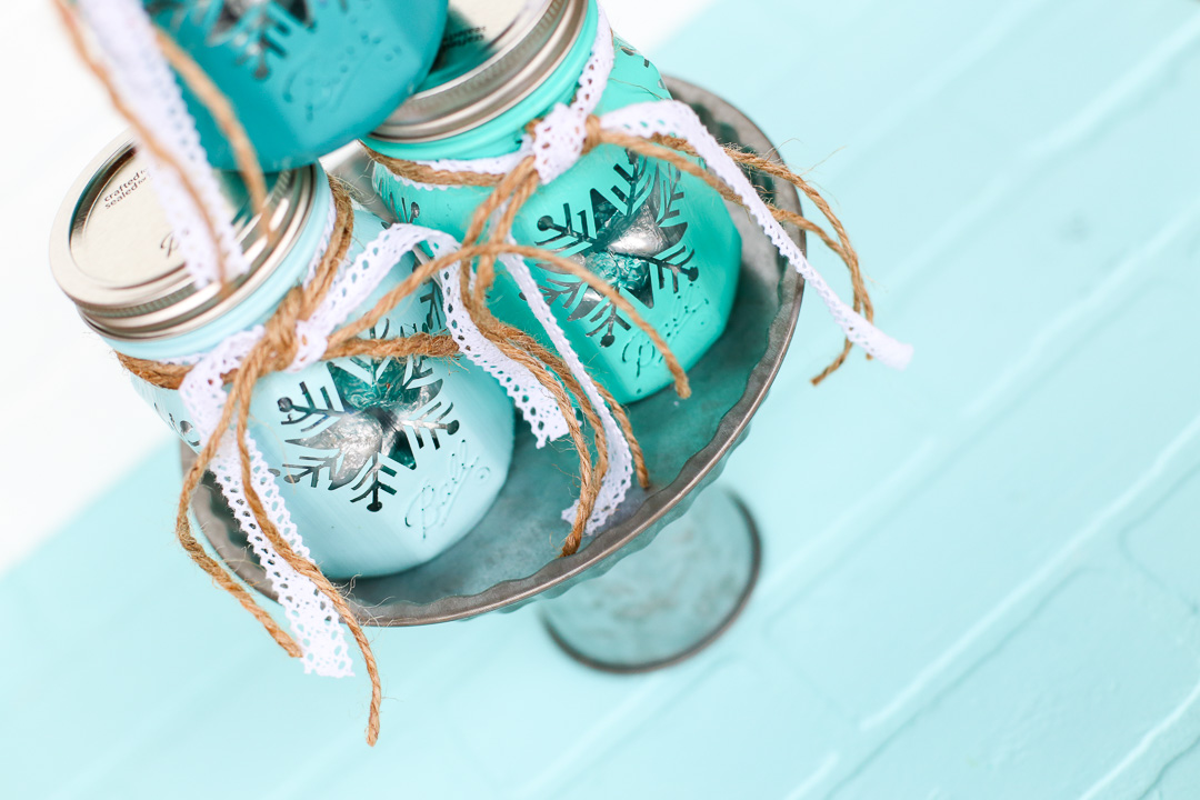 Snowflake Mason Jar Craft Gift Idea - Sugar Bee Crafts
