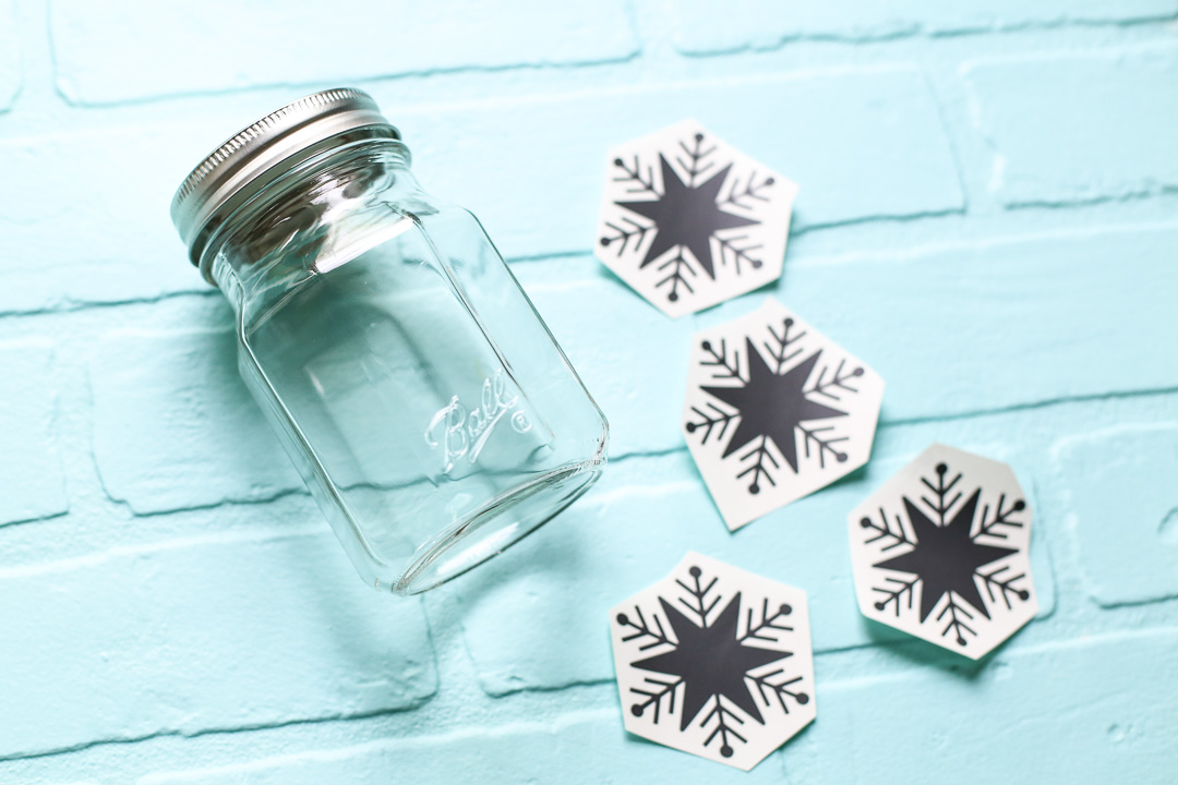 Snowflake Mason Jar Craft Gift Idea - Sugar Bee Crafts