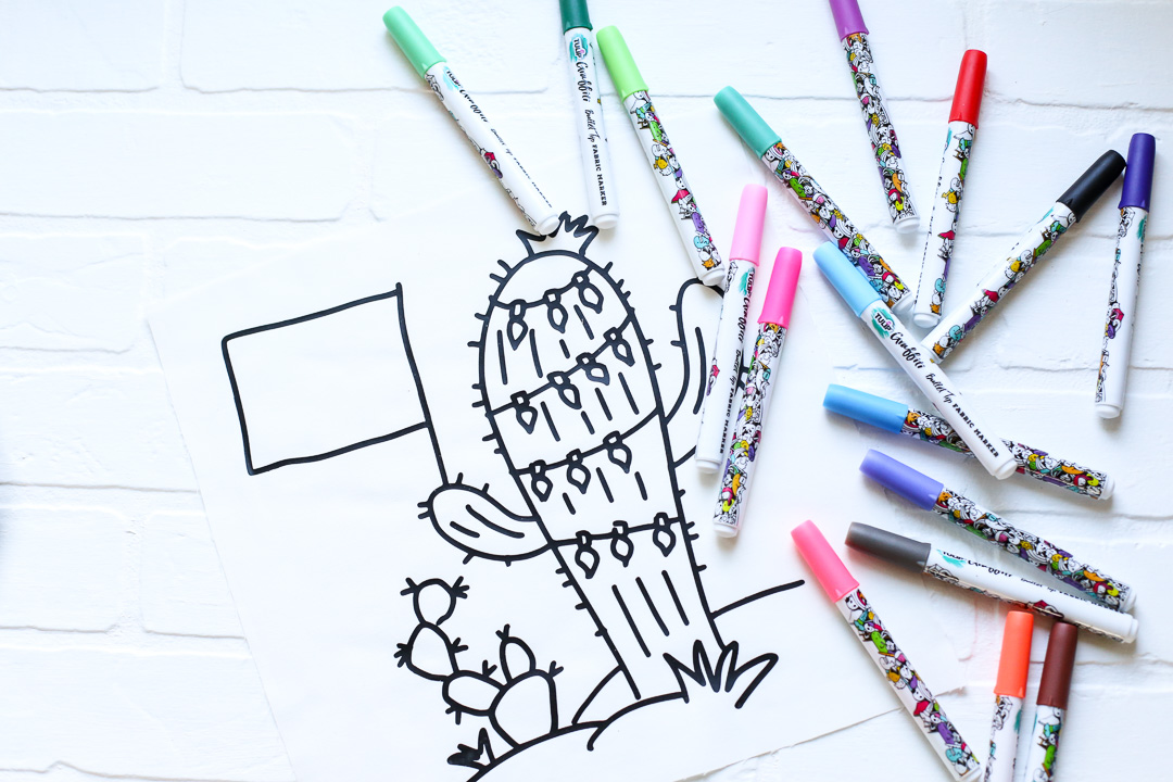 Christmas Cactus Coloring Pillow - Sugar Bee Crafts