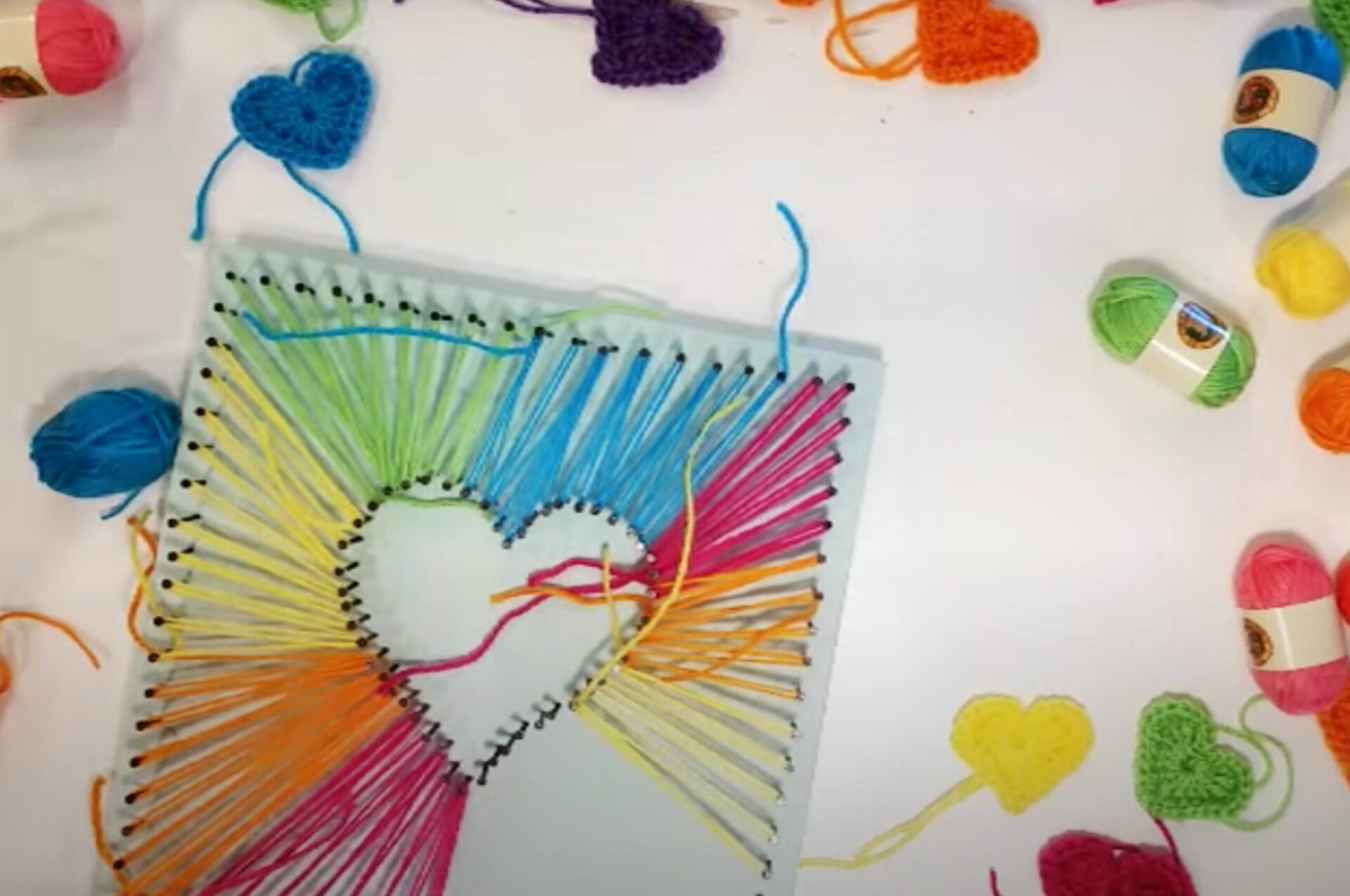 How to Make String Art | Beautiful Rainbow Thread Heart Tutorial
