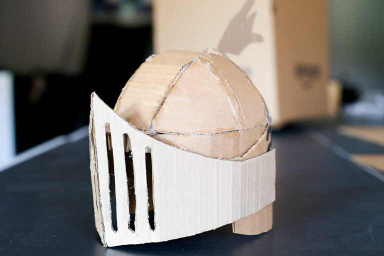 Knight Halloween Costume from Made Cardboard Amazon Prime Boxes - Sugar ...