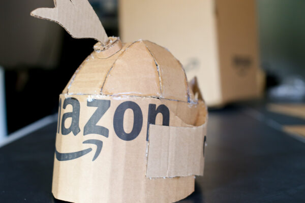 Knight Halloween Costume from Made Cardboard Amazon Prime Boxes - Sugar ...