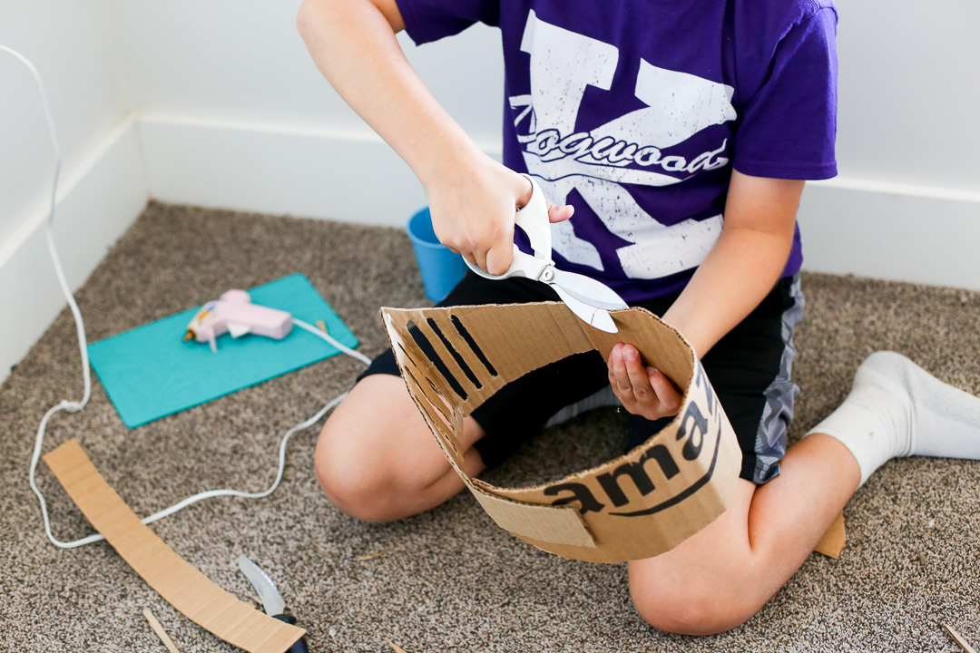 Knight Halloween Costume from Made Cardboard Amazon Prime Boxes - Sugar ...