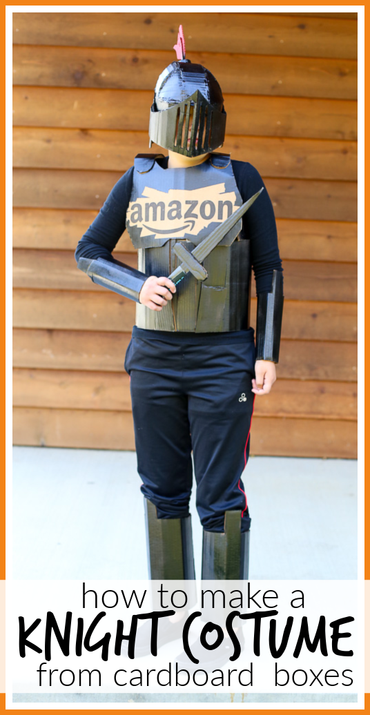Knight Halloween Costume from Made Cardboard Amazon Prime Boxes - Sugar ...